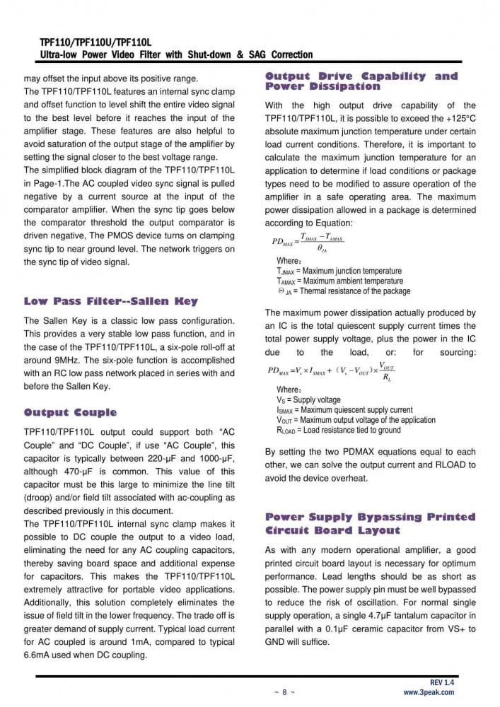TPF110-CR datasheet page 8