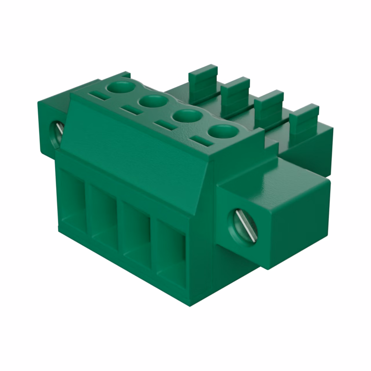 3.50mm Pitch Eurostyle Horizontal Plug, with Retention Screws, Green Housing, 4 Circuits for sale