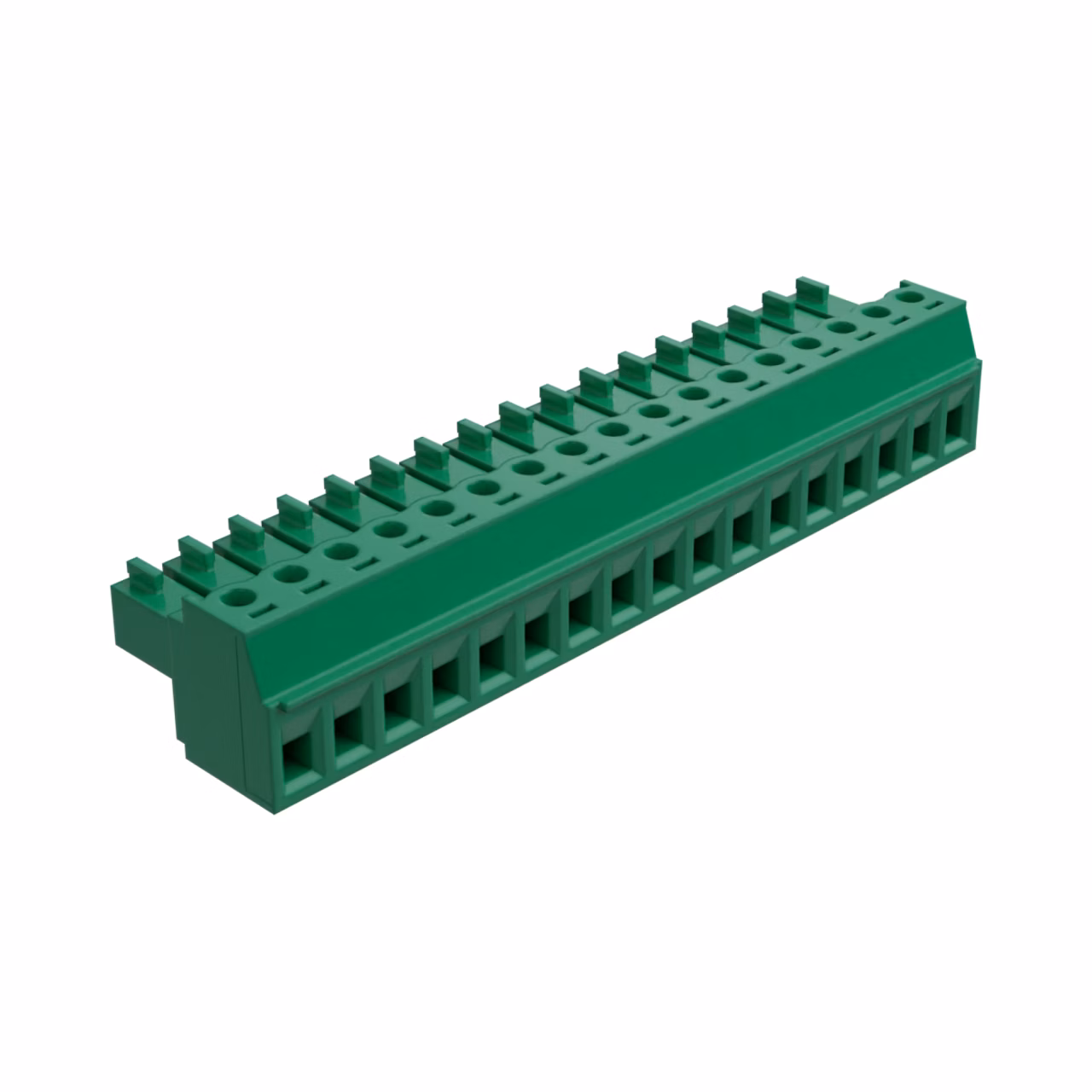 3.81mm Pitch Eurostyle Horizontal Plug, with Standard Imprinting, Green Housing, 17 Circuits for sale
