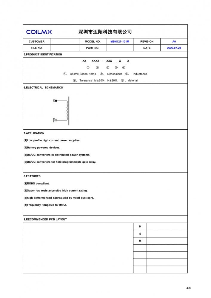 MBH127-101M specification page 4