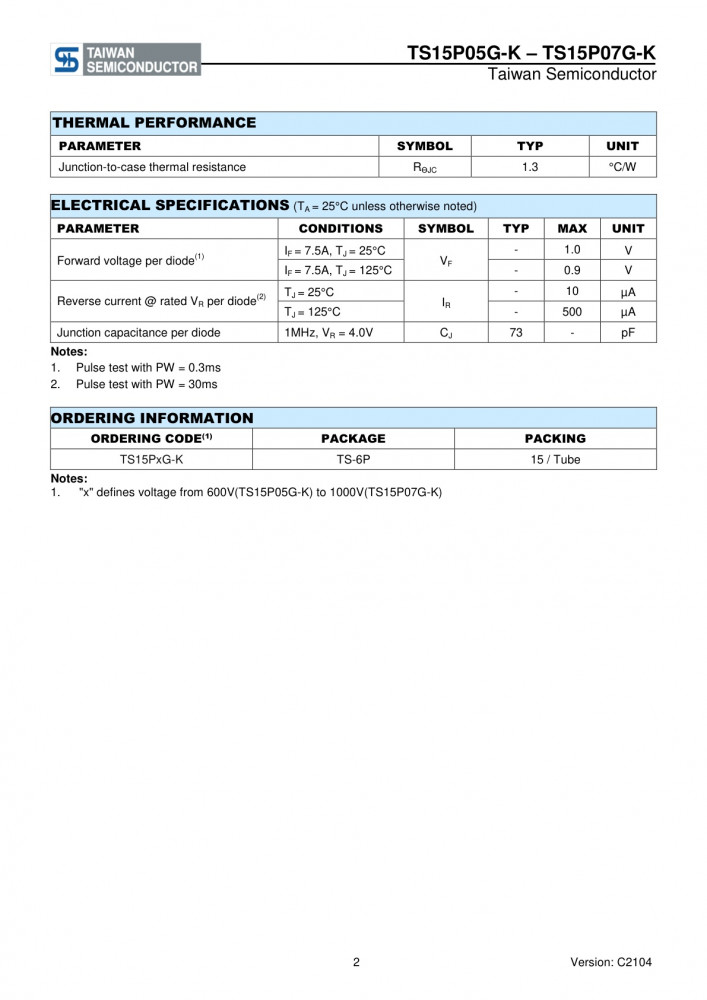 TS15P07G-K technical document page 2