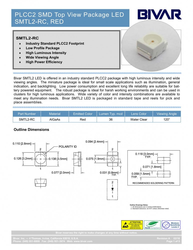 SMTL2-RC datasheet page 1
