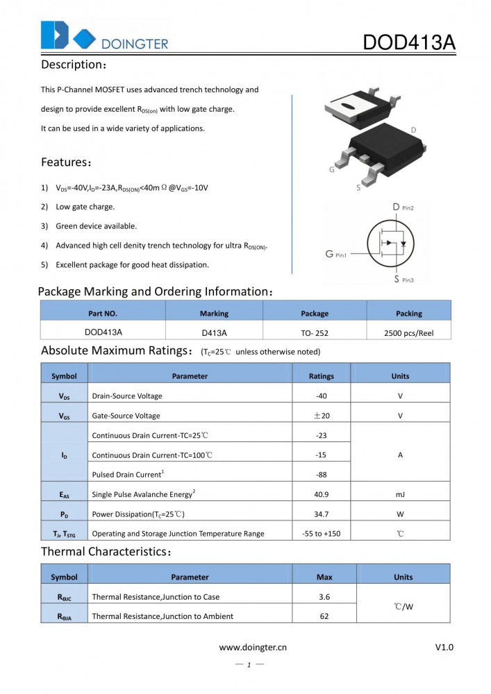 DOD413A datasheet page 1