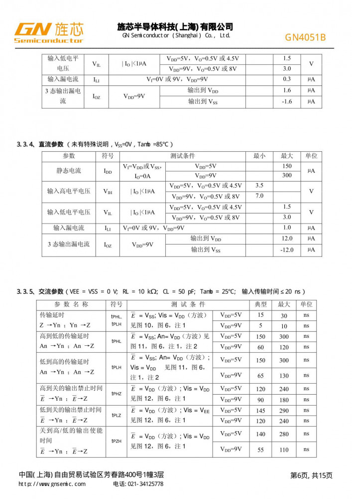 GN4051B datasheet page 6