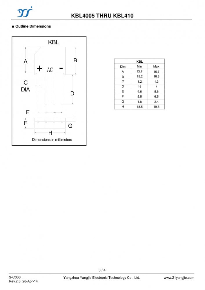 KBL406 datasheet page 3
