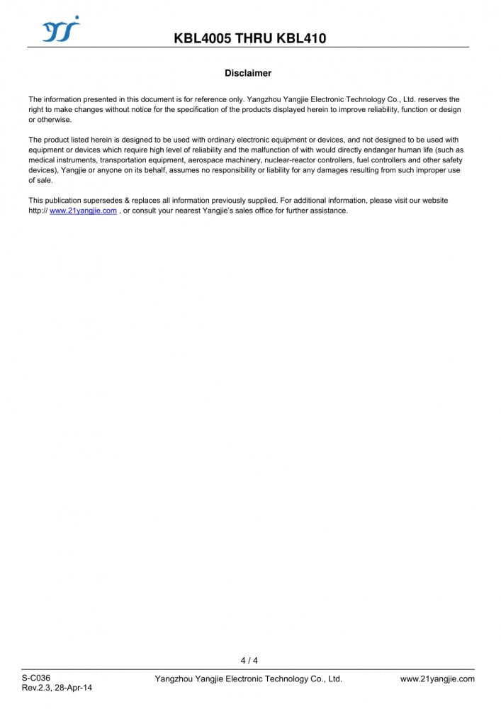 KBL406 datasheet page 4