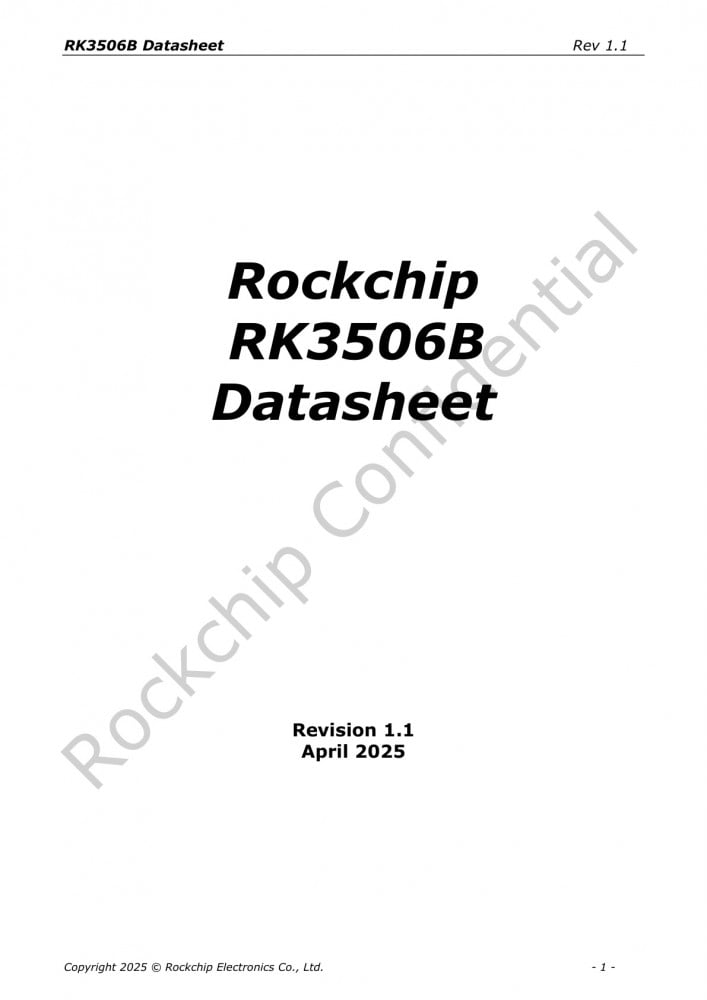 RK3506B datasheet page 1