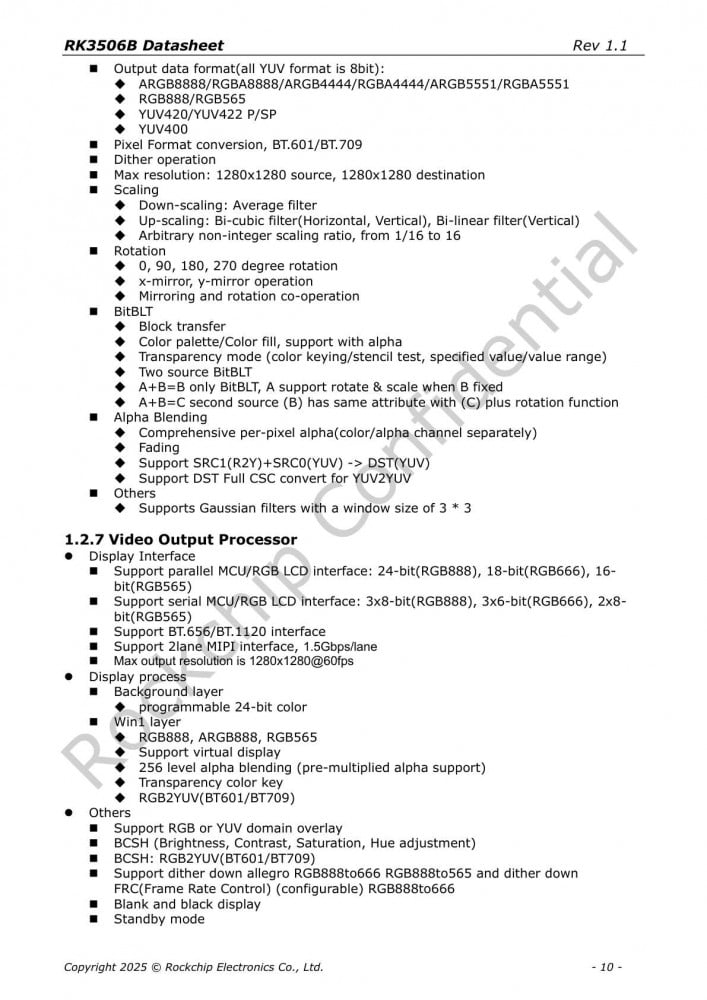 RK3506B datasheet page 10