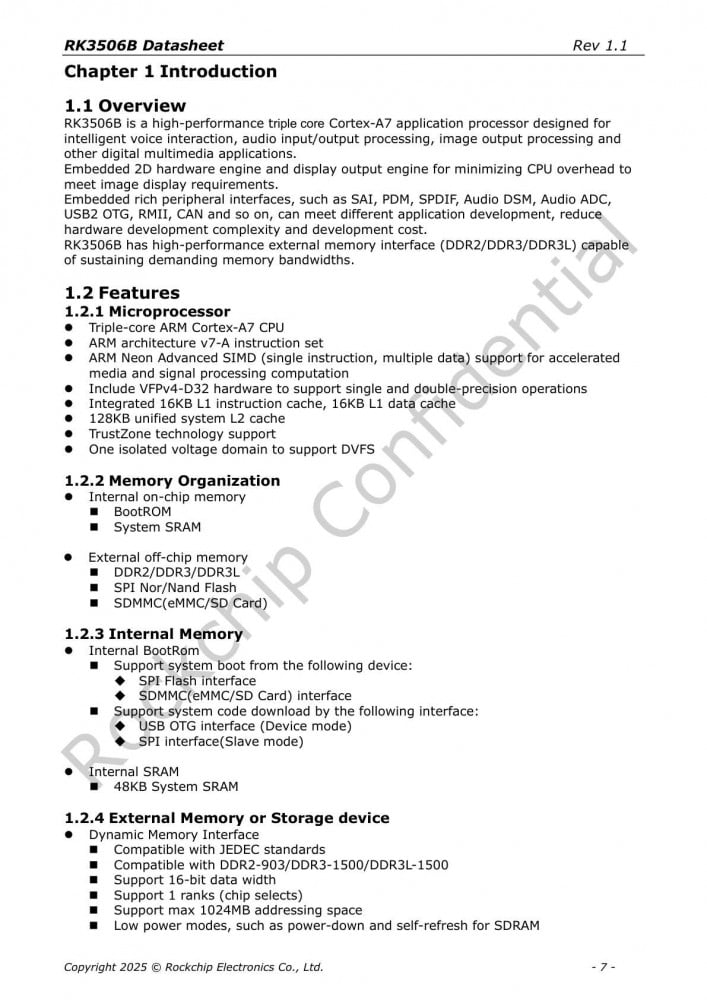 RK3506B datasheet page 7