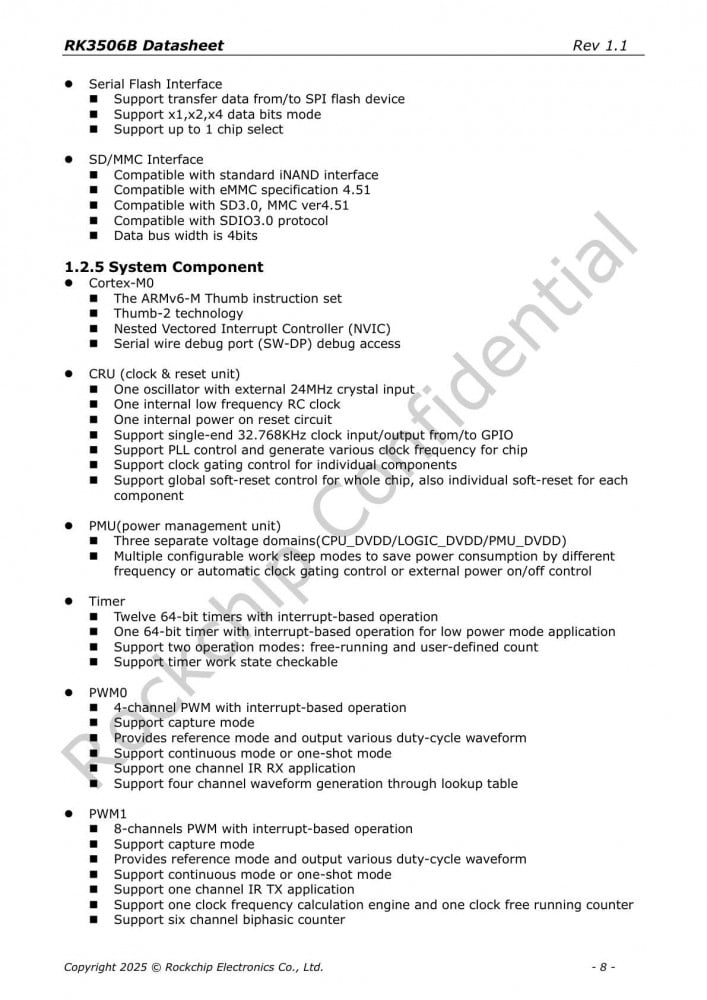 RK3506B datasheet page 8