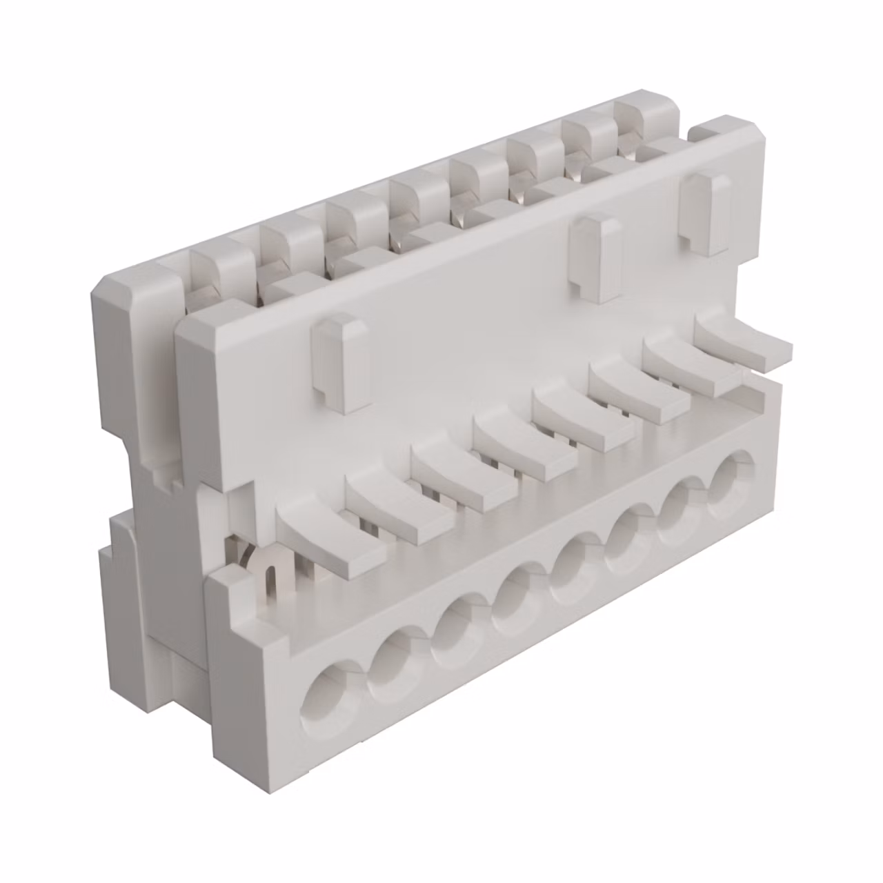 Appli-Mate RAST 2.5 IDT Housing, 2.50mm Pitch, Direct/Indirect, Female, 5 Circuits, Position Keys A, B, E, and F Removed, Polarizing Rib Between Circuits 2 and 3