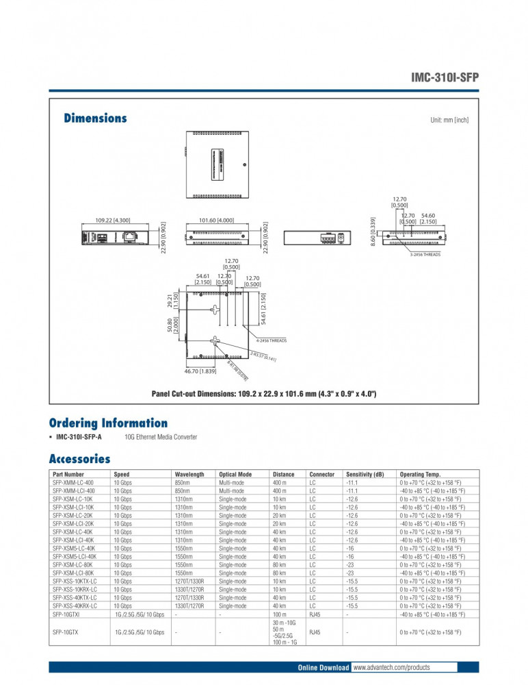 IMC-310I-SFP-A technical document page 2
