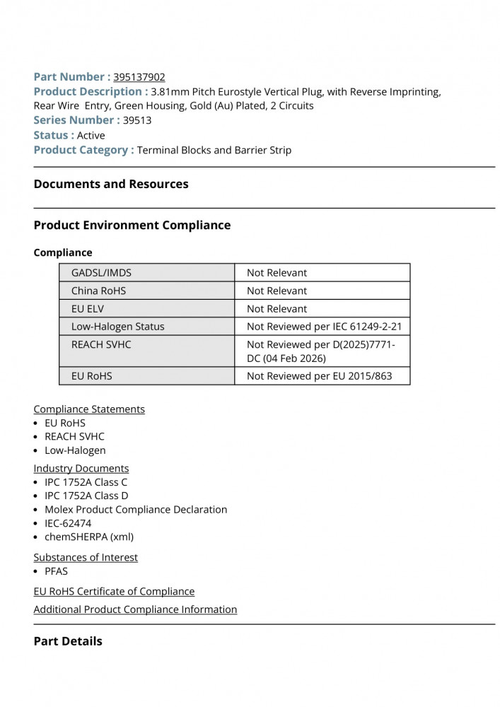 MOLEX 395137902 technical document image 1