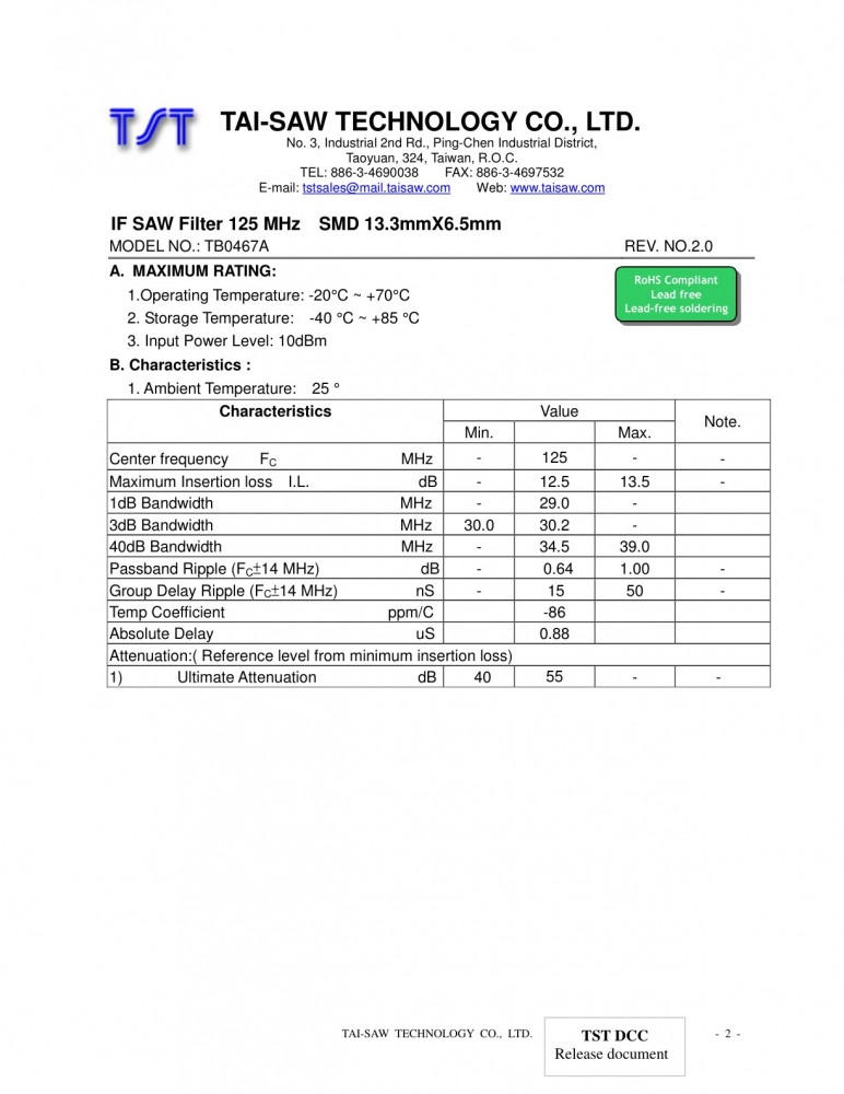 TB0467A datasheet page 2