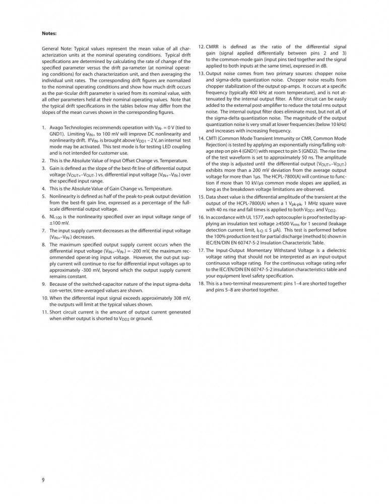 HCPL-7800 datasheet page 9