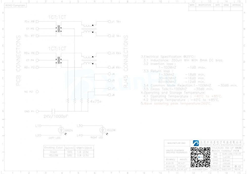 RJ45-236-110-05 technical drawing page 2