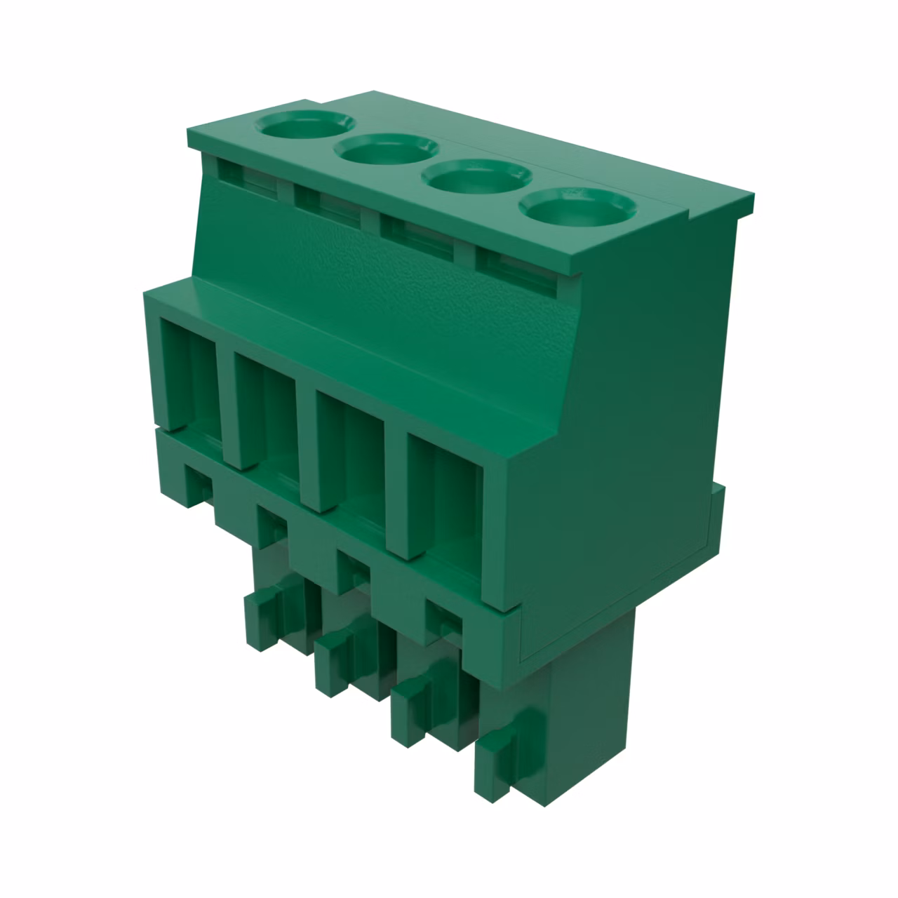3.81mm Pitch Eurostyle Vertical Plug, with Standard Imprinting, Front Wire Entry, Green Housing, Gold (Au) Plated, 4 Circuits for sale