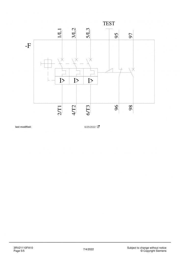3RV21110FA10 technical document page 5