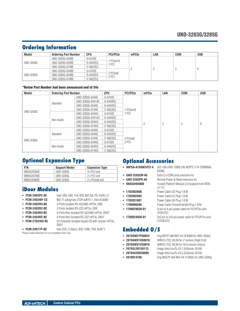 UNO-3283G technical document page 3