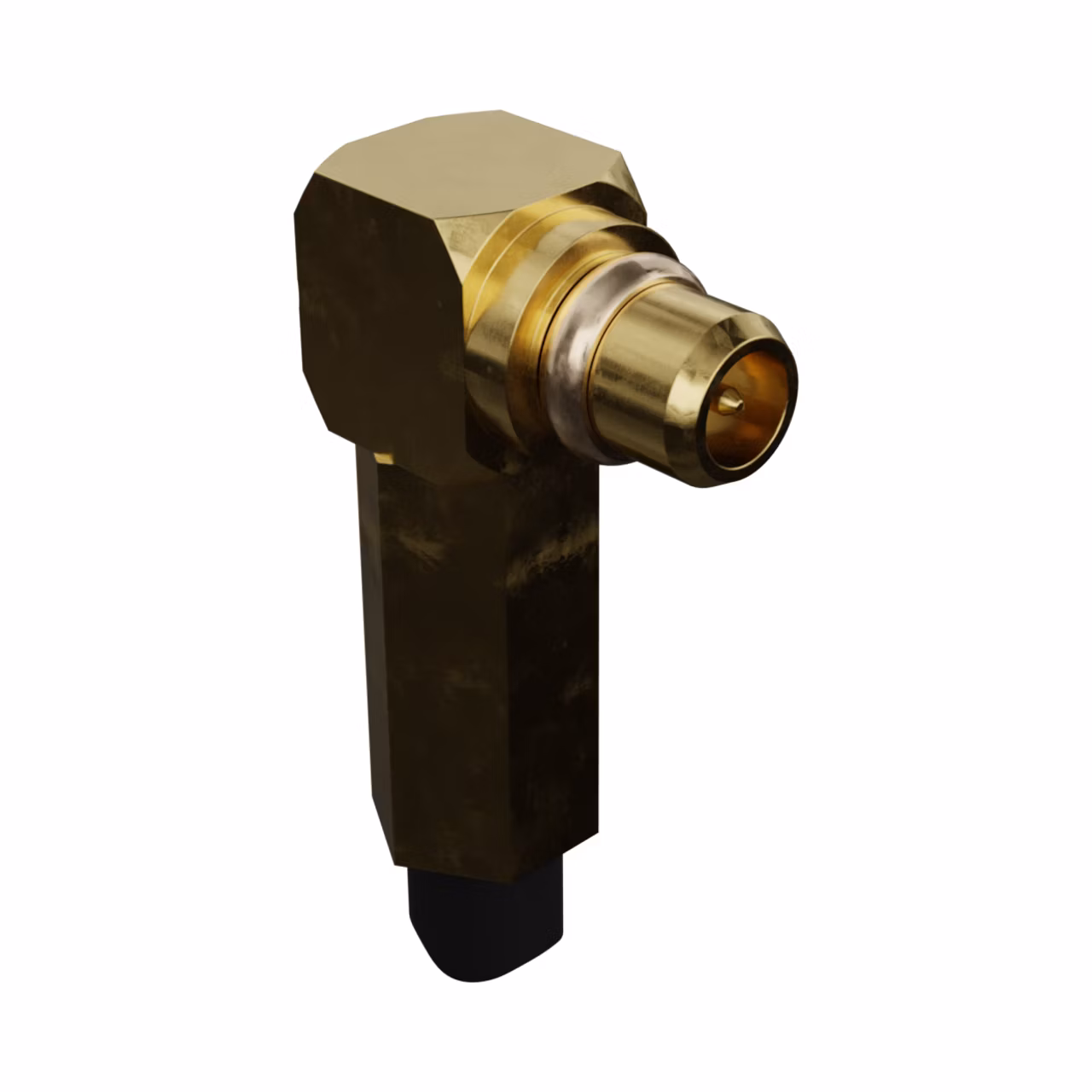 MMCX Plug, Right-Angle, Crimp, RG-174, RG-188 and RG-316 Cable, Brass Body, Gold (Au) Plated, Tray, 50 Ohms for sale