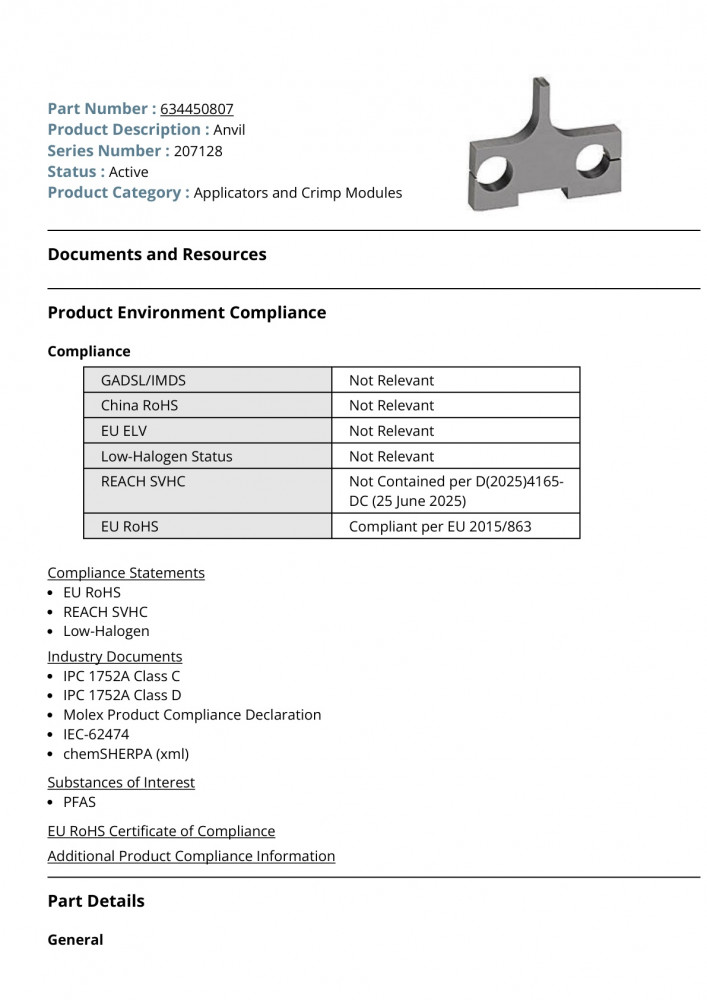 Tooling document preview, page 1