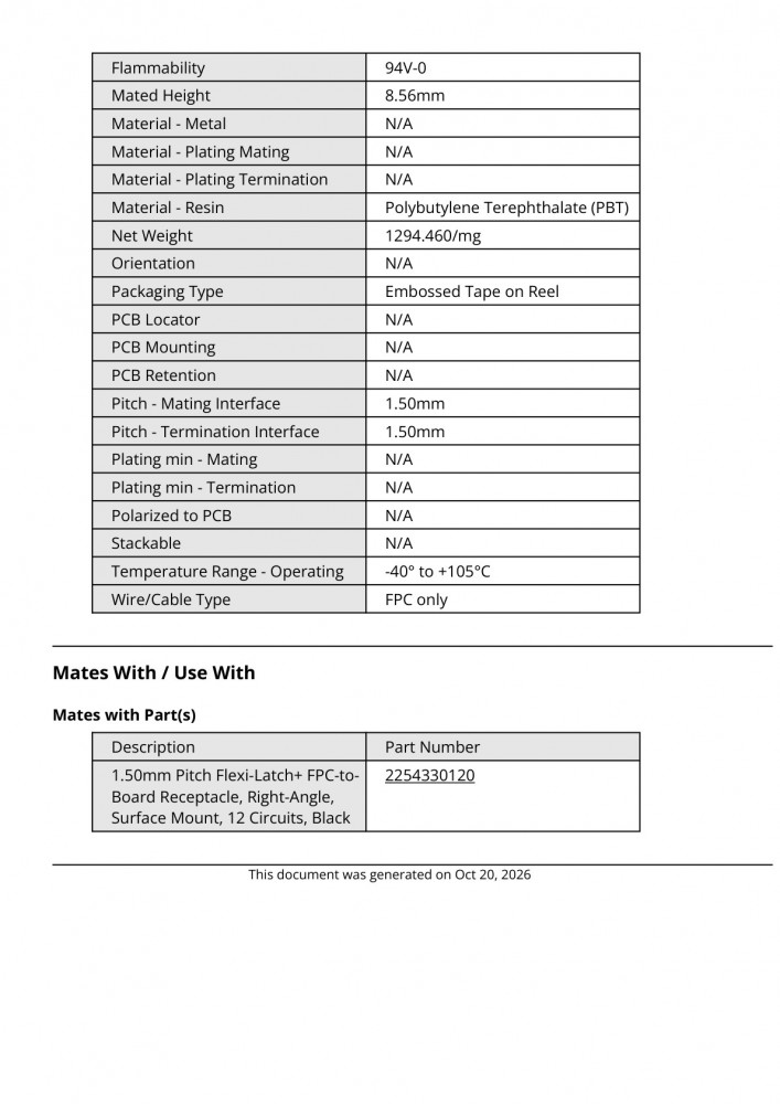 MOLEX 2190190120 technical document image 3