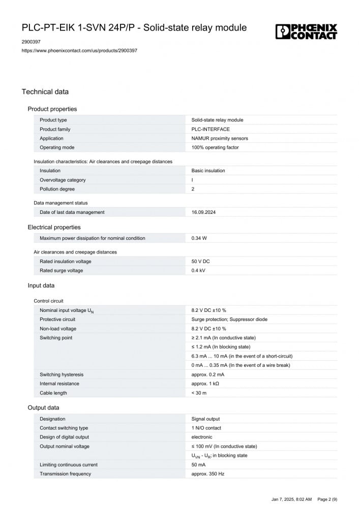 Phoenix Contact 2900397 technical document page 2