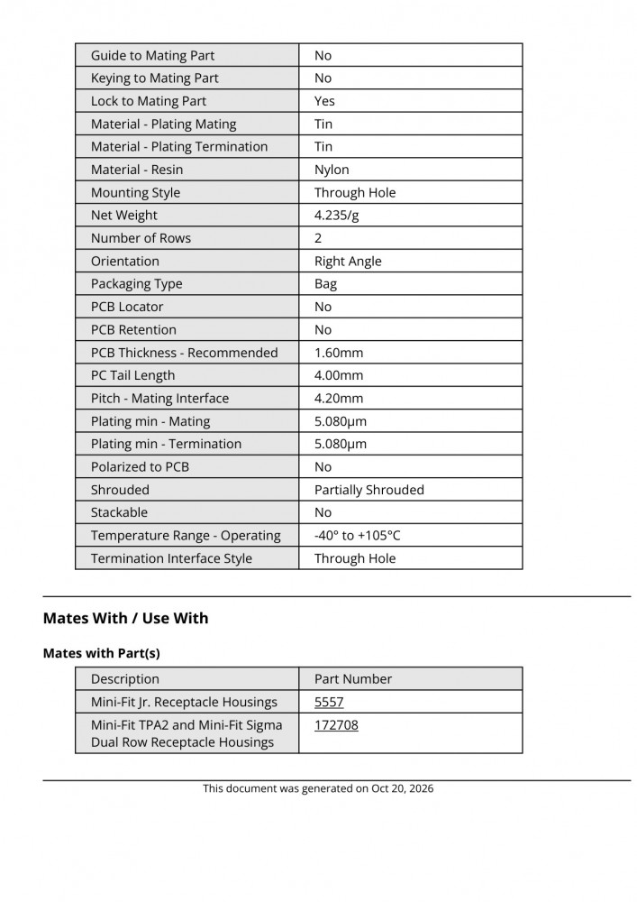 MOLEX 353181420 technical document image 3