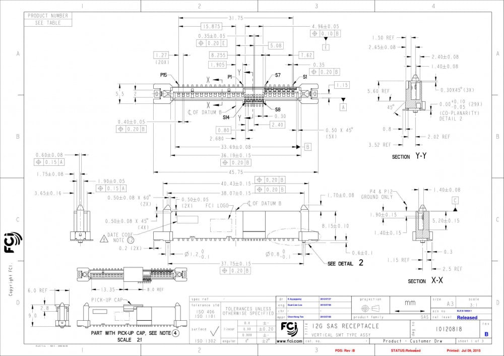 Amphenol 10120818 drawing page 1