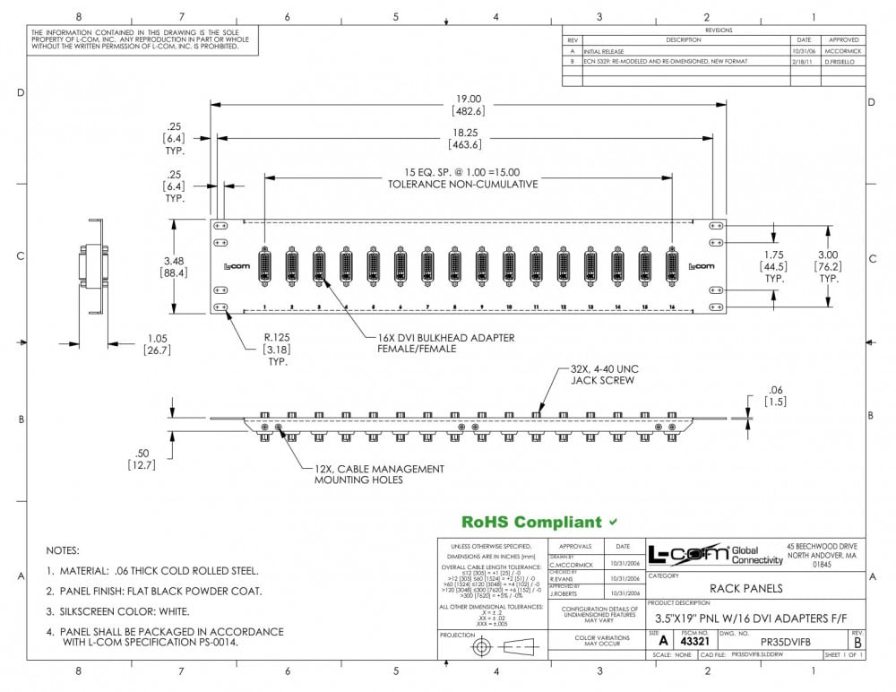L-com PR35DVIFB technical document page