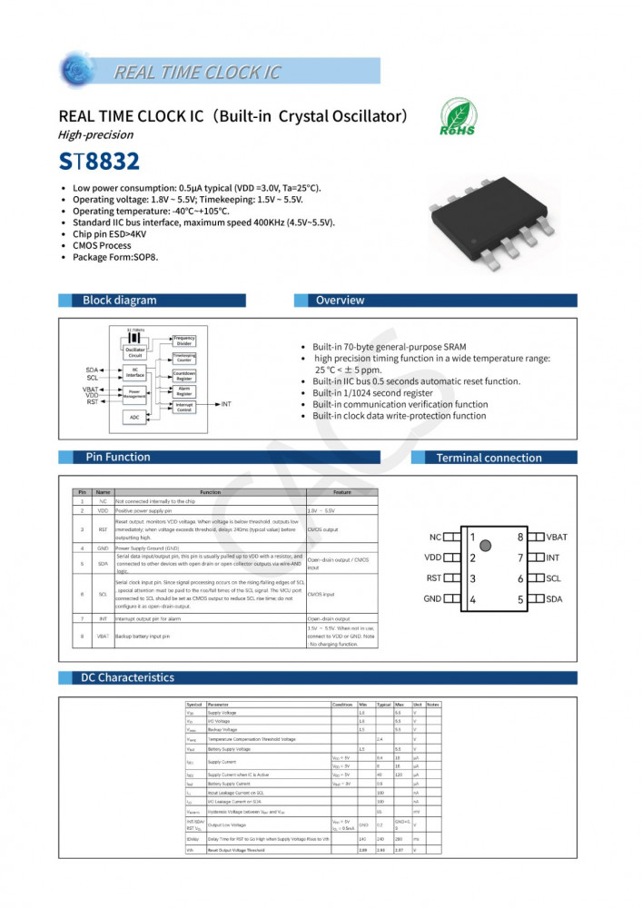 ST8832 technical document preview
