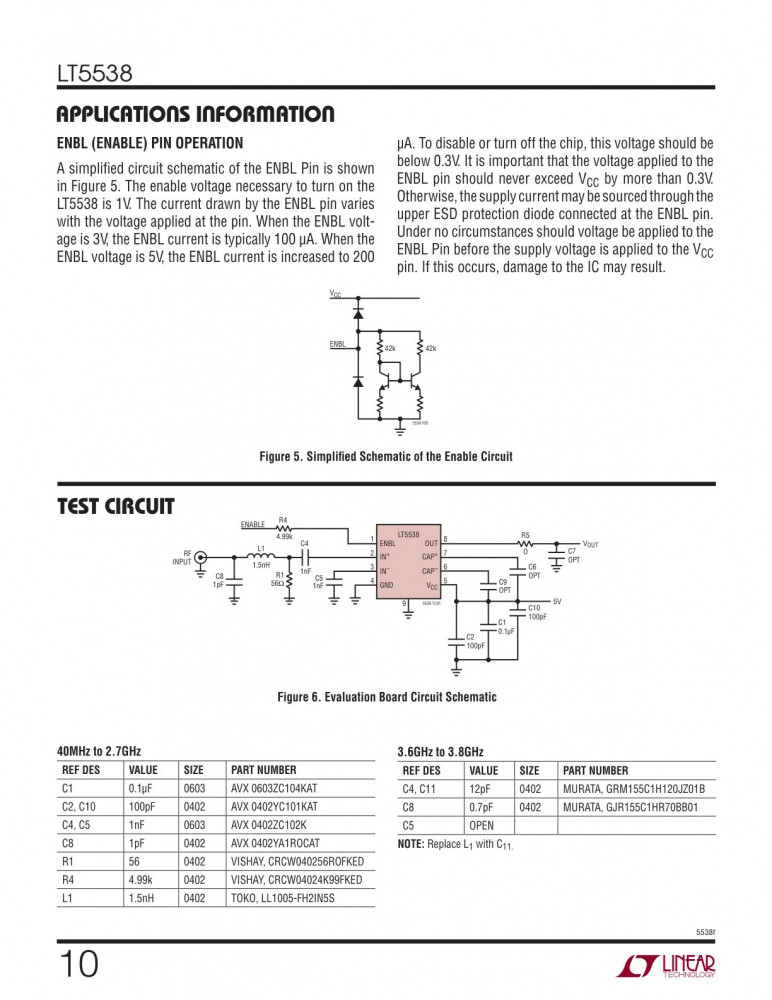 LT5538 technical document page 10