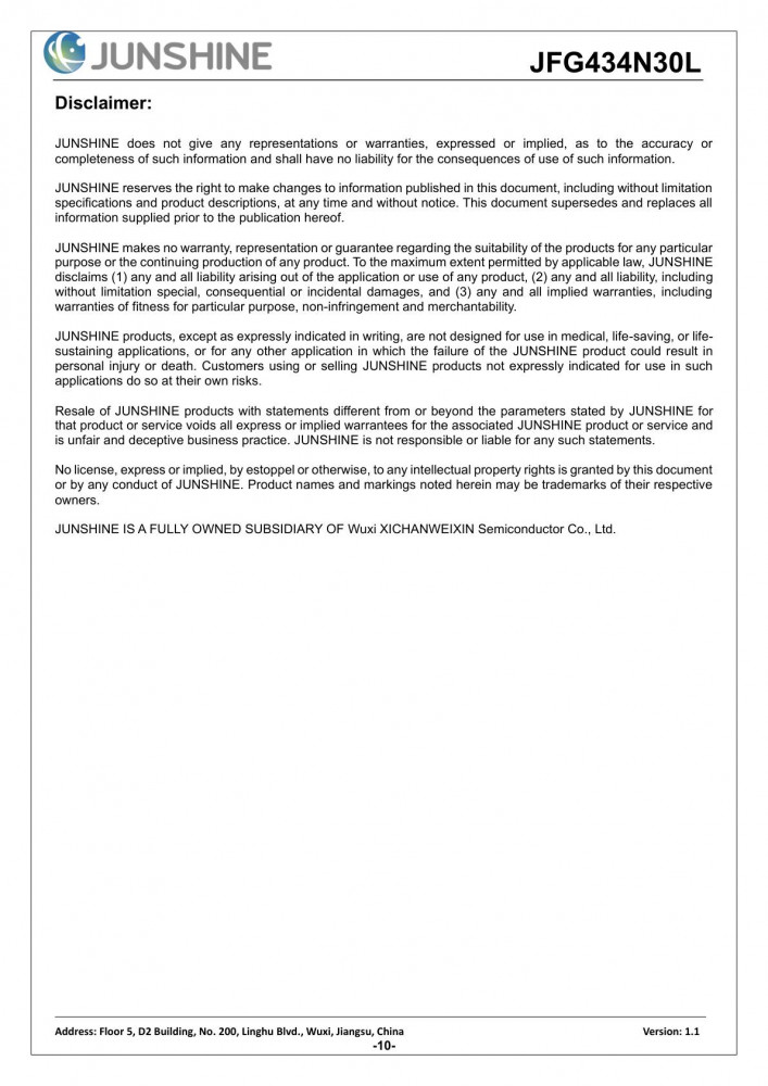 JFG434N30L datasheet page 10