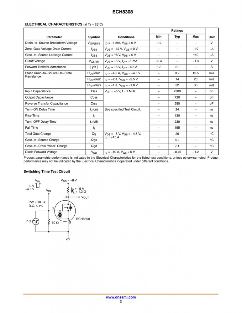 ECH8308 datasheet page 2