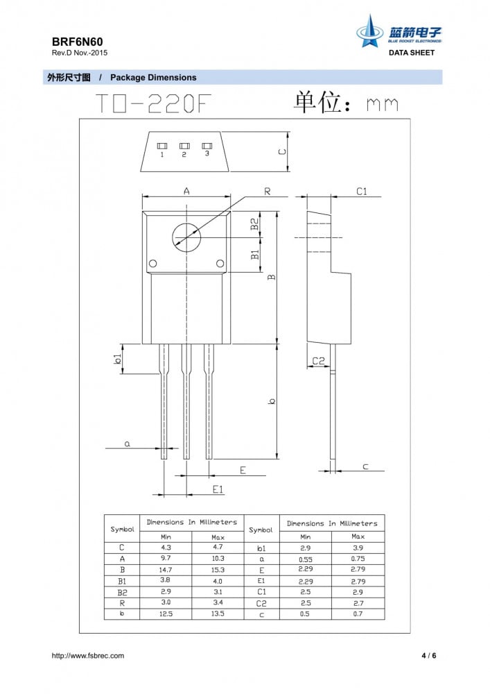 BRF6N60 datasheet page 4