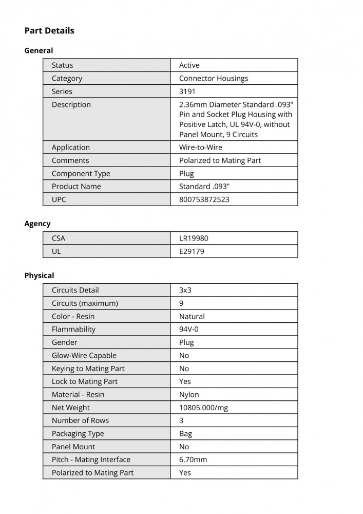Product document image 2 for MOLEX 19092096