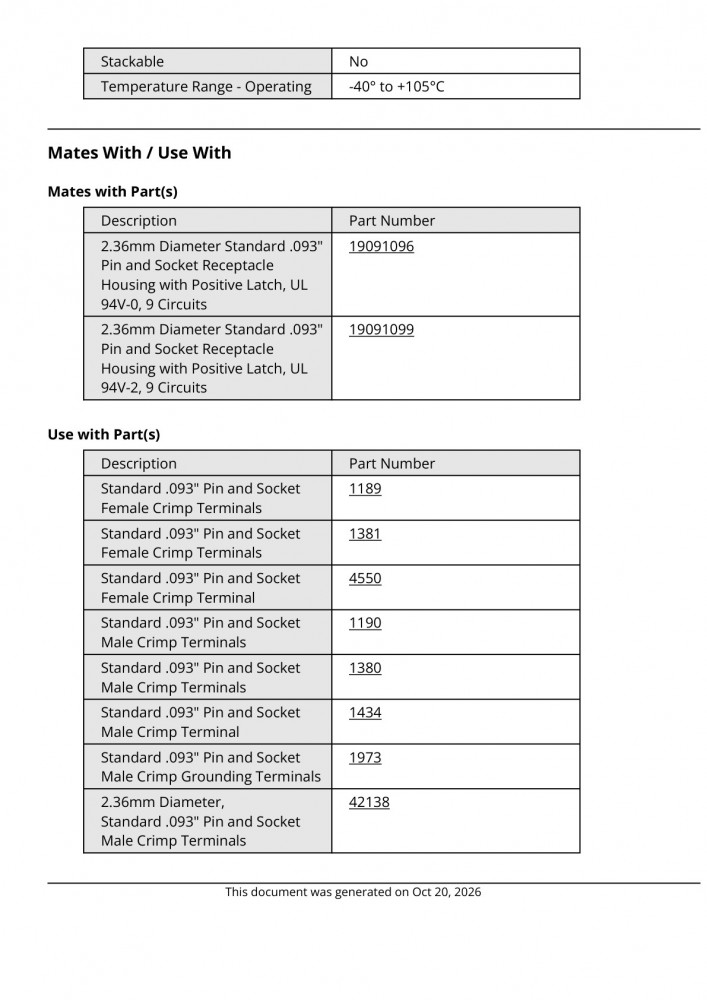 Product document image 3 for MOLEX 19092096