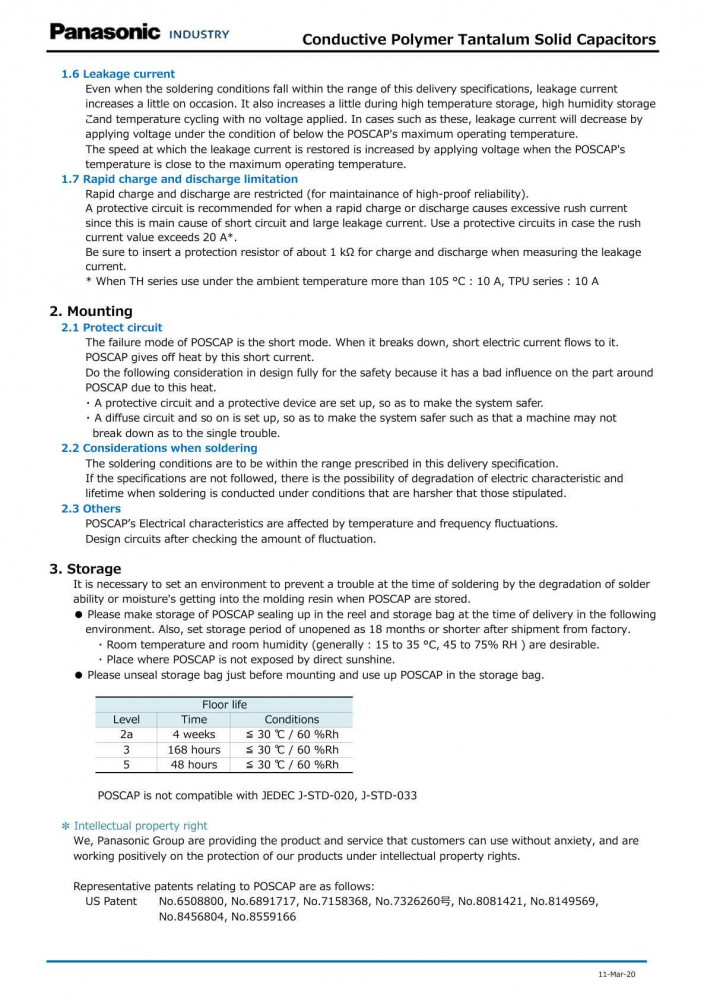 Panasonic TPF series datasheet page 6