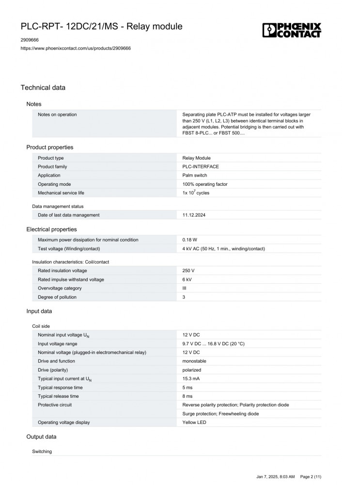 Phoenix Contact 2909666 technical document page 2