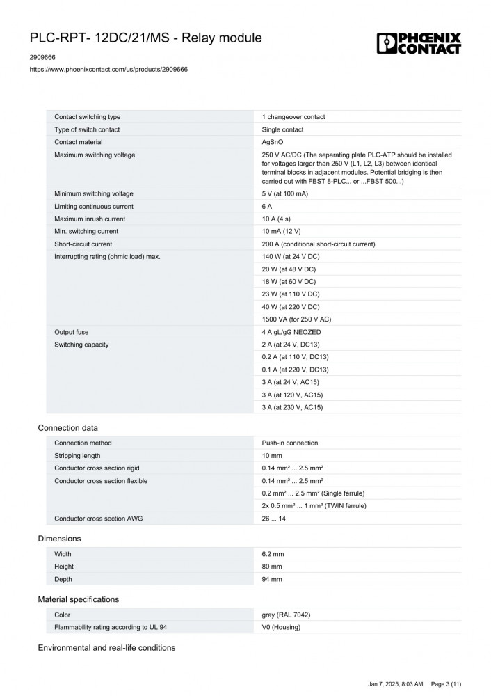 Phoenix Contact 2909666 technical document page 3