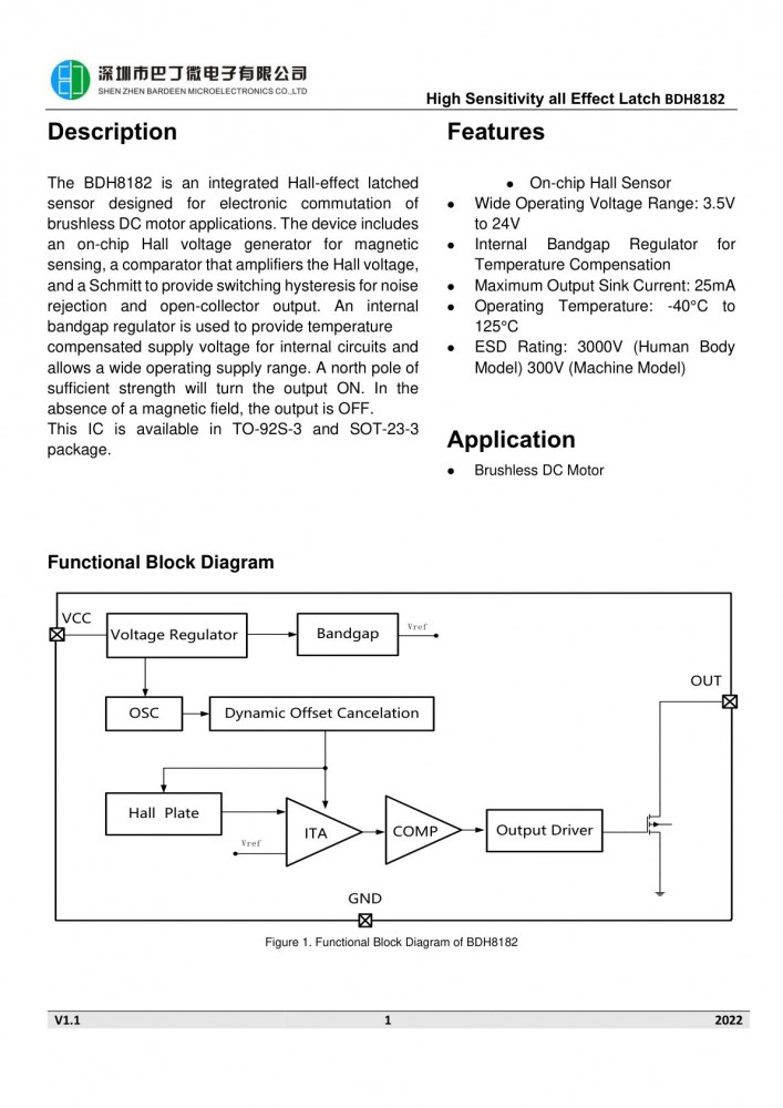 BDH8182 datasheet page 1