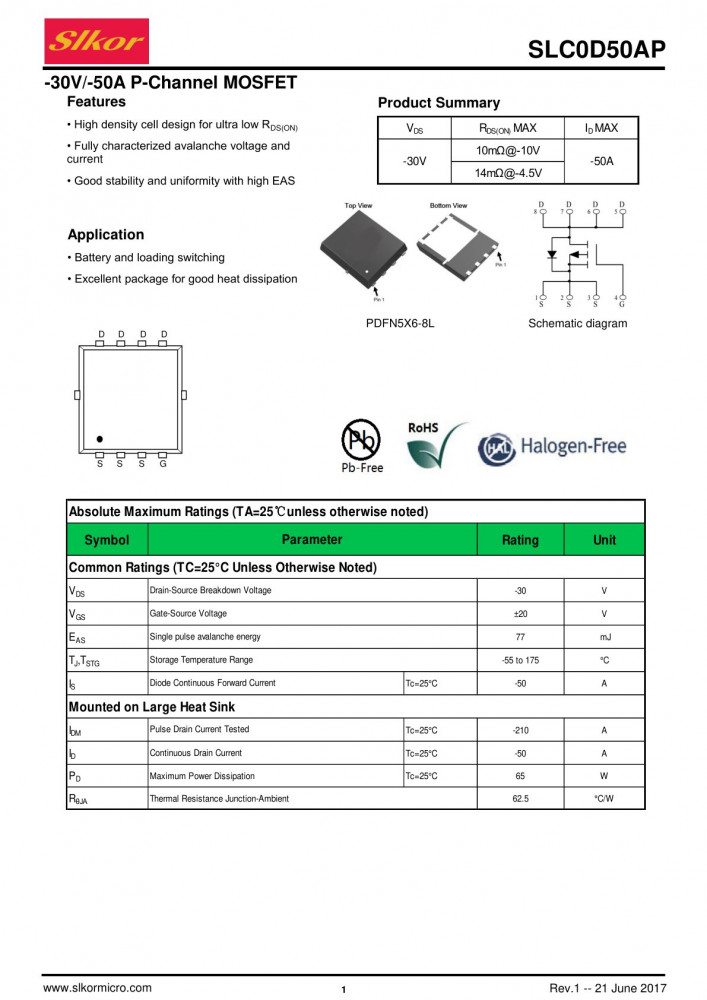 SLC0D50AP datasheet page 1