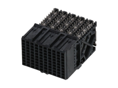 Impact 100 Ohm 3 Pair Right-Angle Daughtercard Receptacle, Unguided, 6 Columns, 54 Circuits, Plated Through Hole Dimension 0.39mm, Lead-Free