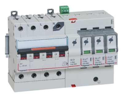 SPD - SPD with ICC protection 25kA T2 Imax 40kA 1P+N - 230V 50/60Hz TN/TT systems - Integrated backup fuse - Fault and remote signaling