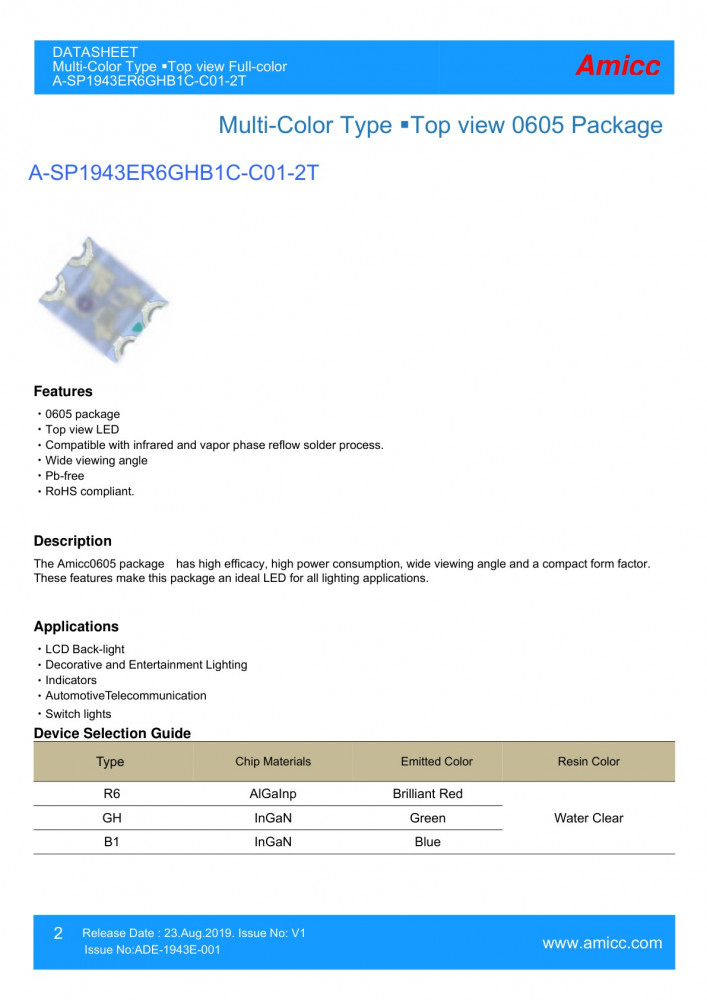 A-SP1943ER6GHB1C-C01-2T datasheet page 2