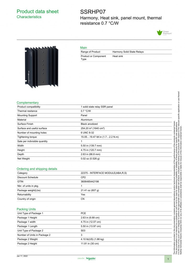 SSRHP07 technical documentation page 1