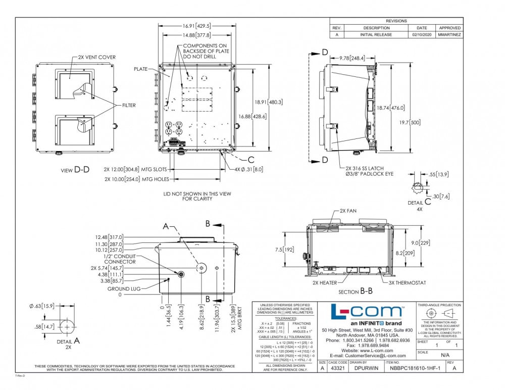 L-com NBBPC181610-1HF-1 drawing page