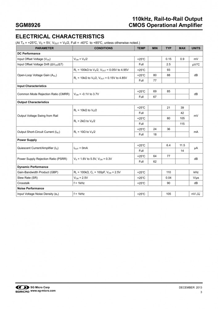 SGM8926 datasheet page 3