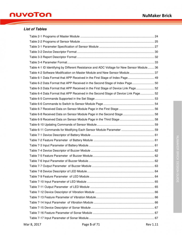 NuMaker Brick Design Guide page 5