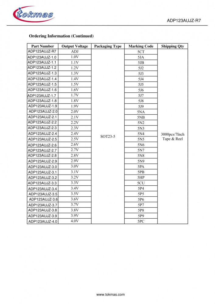 ADP123AUJZ-R7 datasheet page 5
